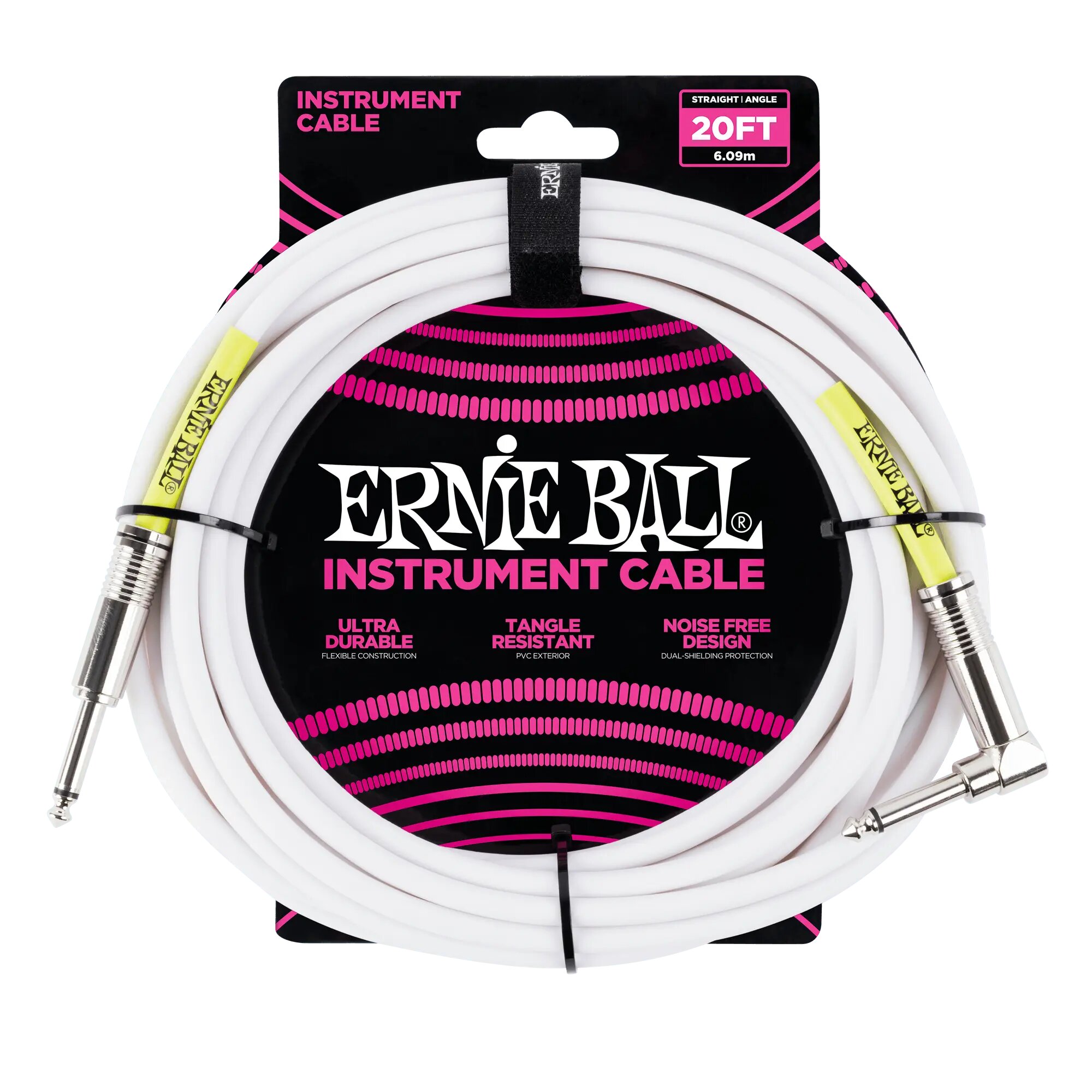 Инструментальный кабель Ernie Ball 6047 6м Classic White Jack 6.3 (M) Jack 6.3 (M), 6 м