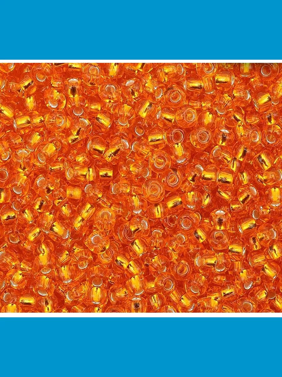 Бисер чешский Preciosa, для бисероплетения, стекло, круглый, оранжевый, 97000-50г