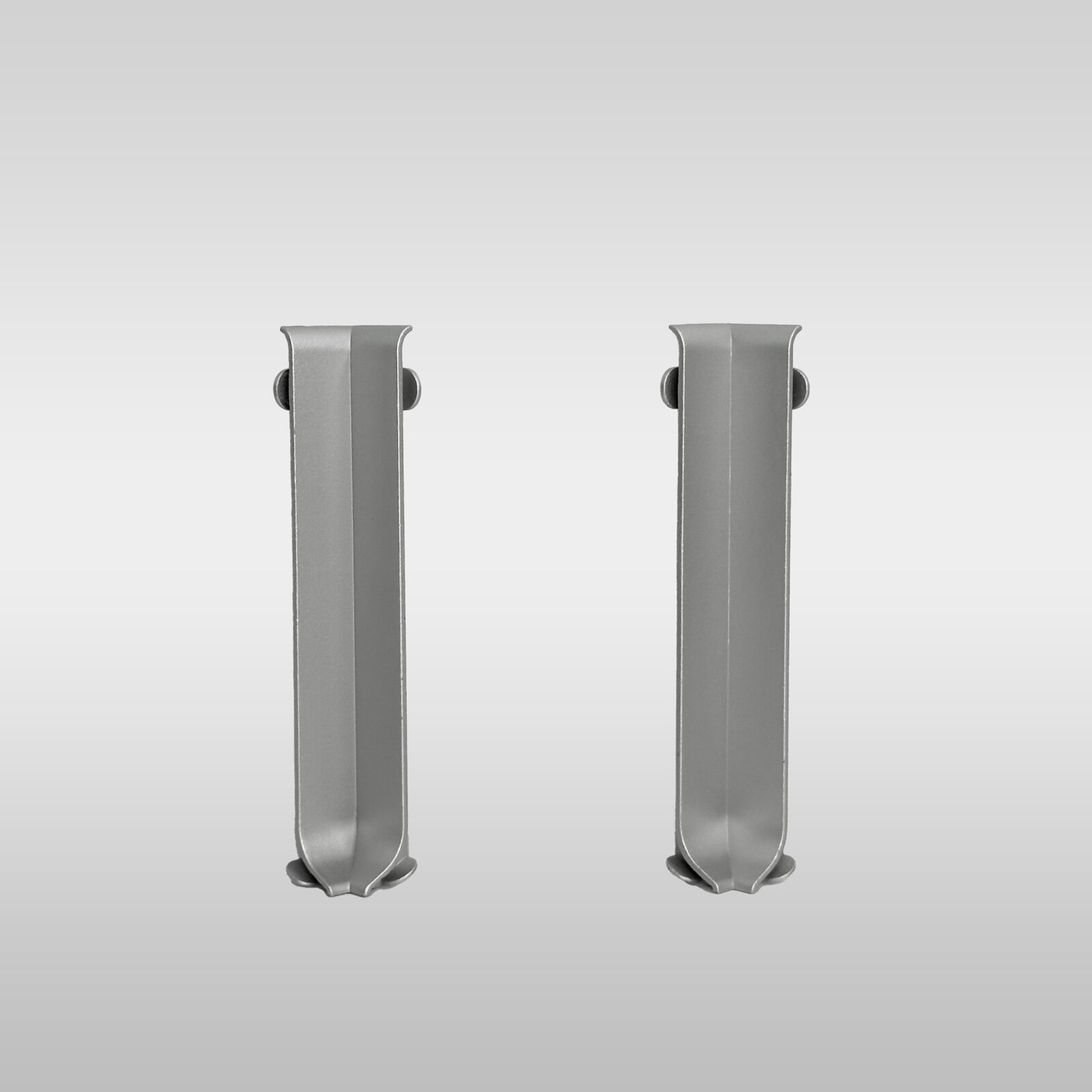 Внутренний угол для алюминиевого плинтуса Профиль-ОПТ ПЛ 100, высота 100 мм, серебро матовое, 2 шт.