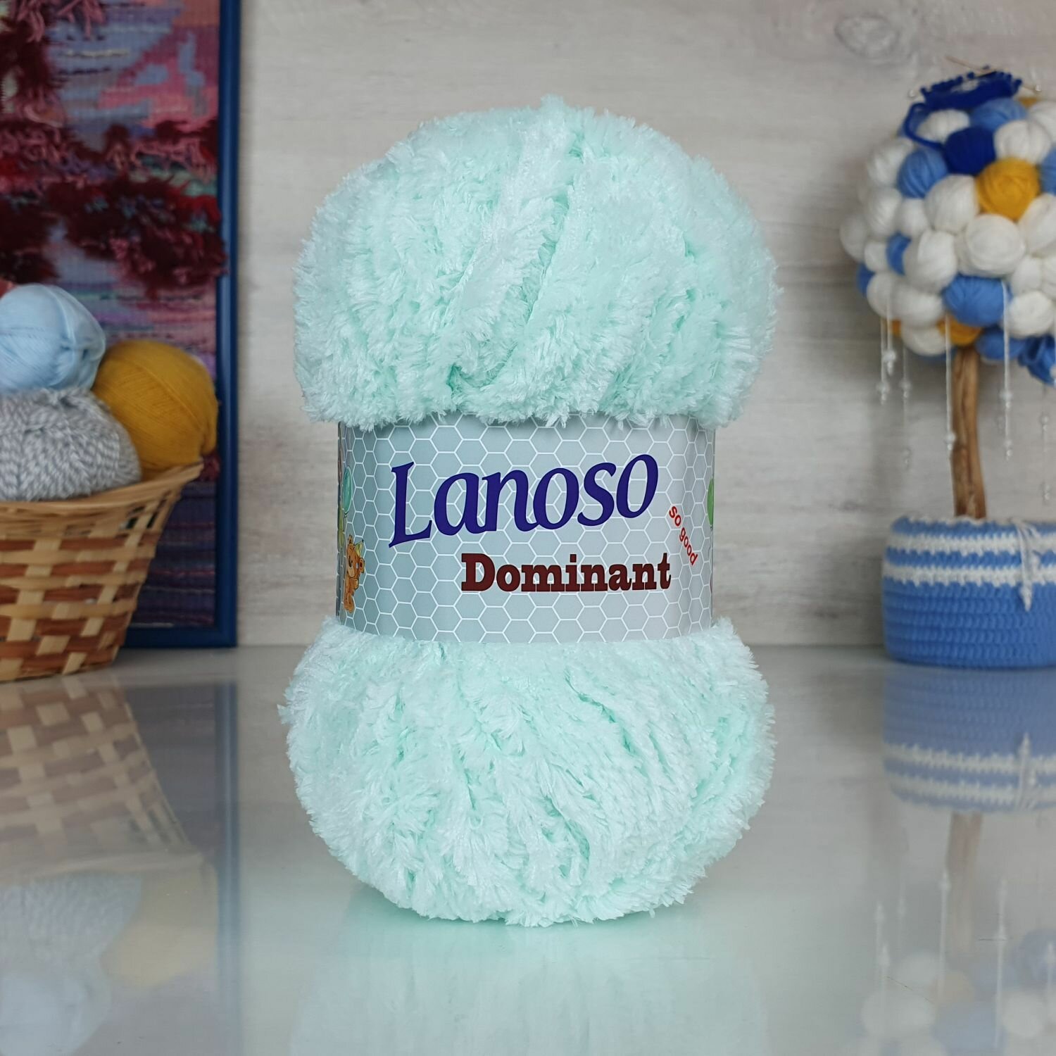 Пряжа Dominant Lanoso, айсберг - 1919, 100% микрофибра, 5 мотков, 100 г, 75 м.