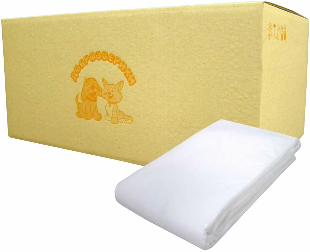 Пеленки одноразовые впитывающие Доброзверики Super для животных 60 х 40 см уп.200 шт 1 шт