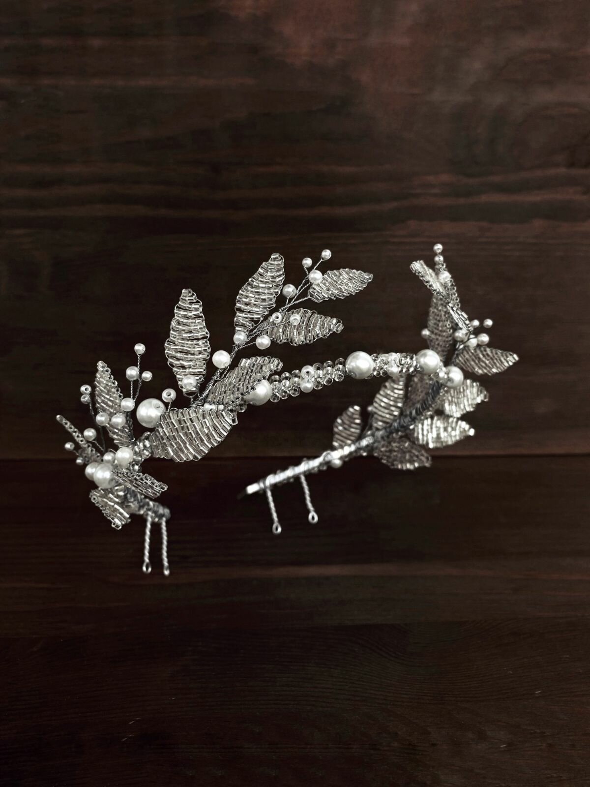 Диадема в греческом стиле, серебряная тиара, свадебная диадема, корона ручной работы, эльфийская тиара, серебренная диадема, украшение на голову, диадема с листиками