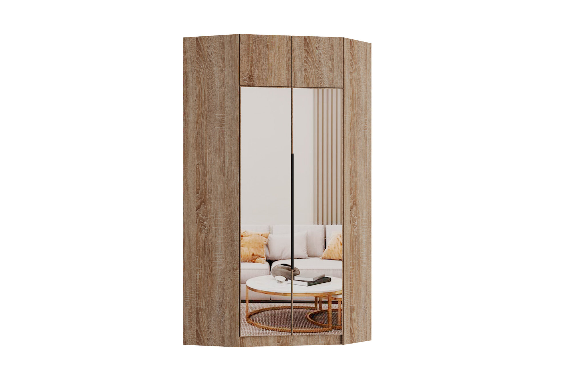 Шкаф-трапеция Гюнтер 2 1000/1000-520/520-2400 наполнение белье/платье цвет дуб сонома