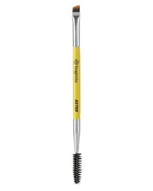 Bogenia Кисть для бровей двухсторонняя 011 Duo Side Angled Eyebrow Brush Aster