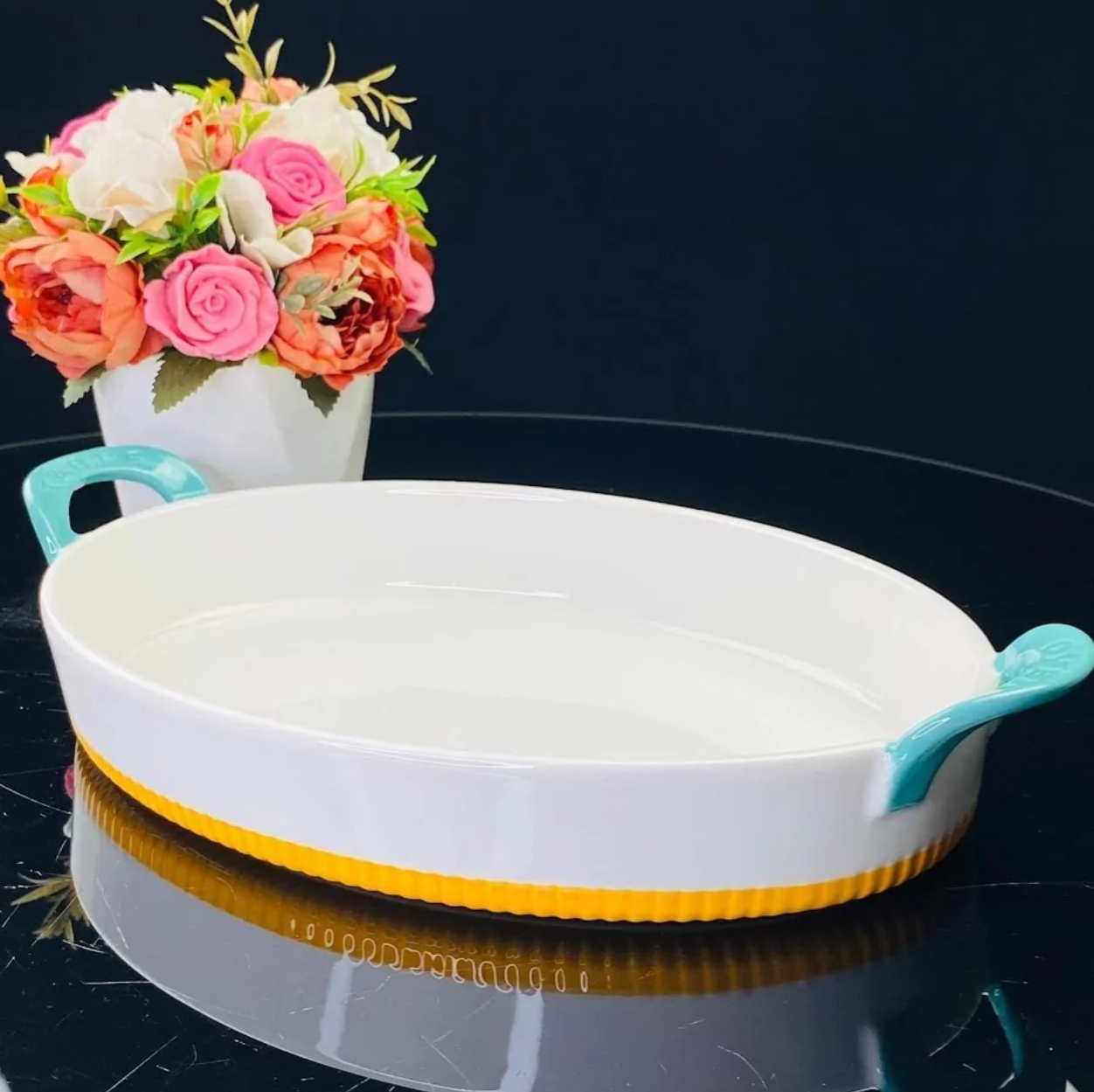 Овальное блюдо для запекания 34см с ручками Фарфор 142-072 118-142-072