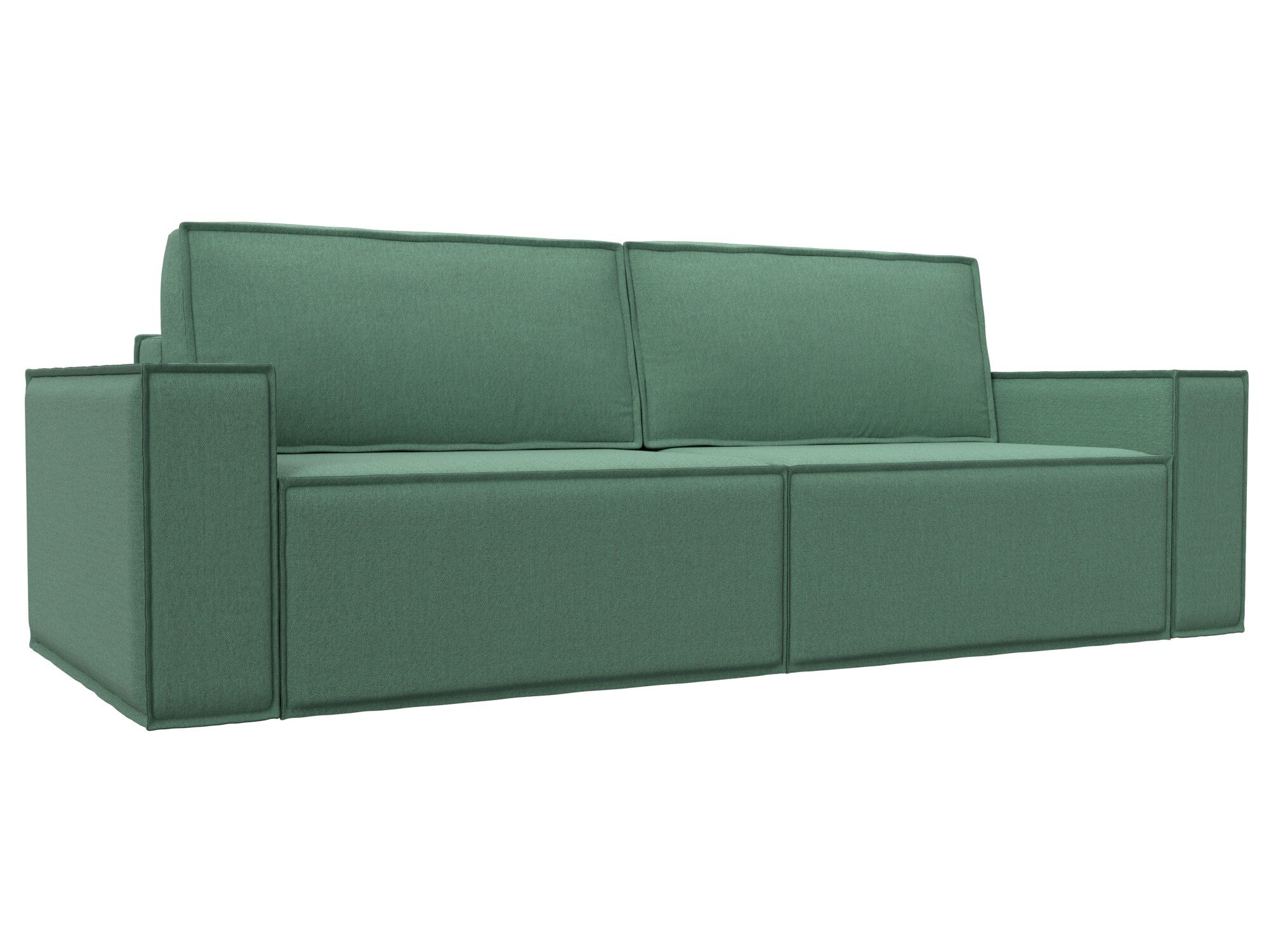 Диван прямой Куба, рогожка, механизм еврокнижка, Амур зеленый, 245x116x92см. Хит Диванов