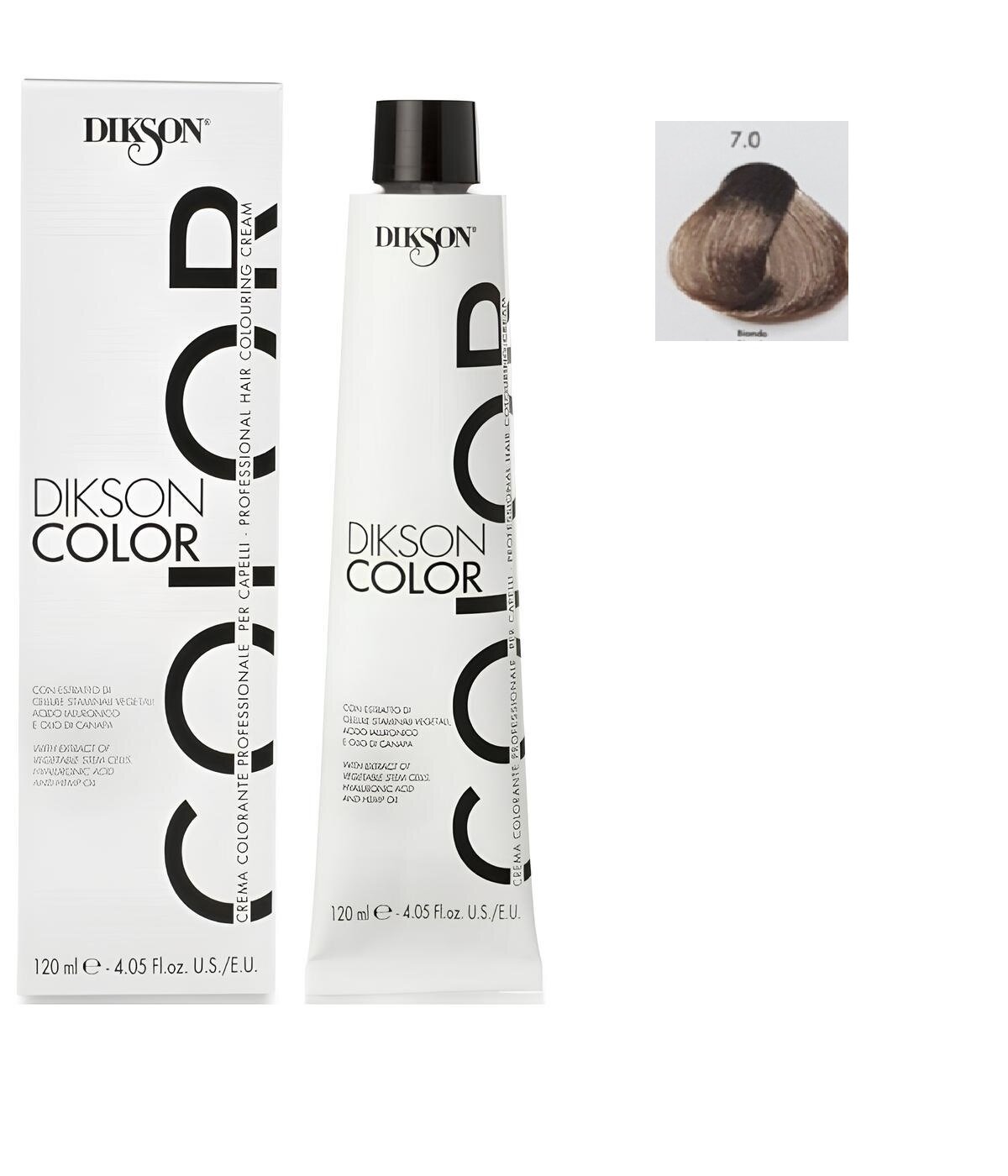 Краска для волос DC 7/0 светлый Dikson NATURALI Biondo, 120 мл