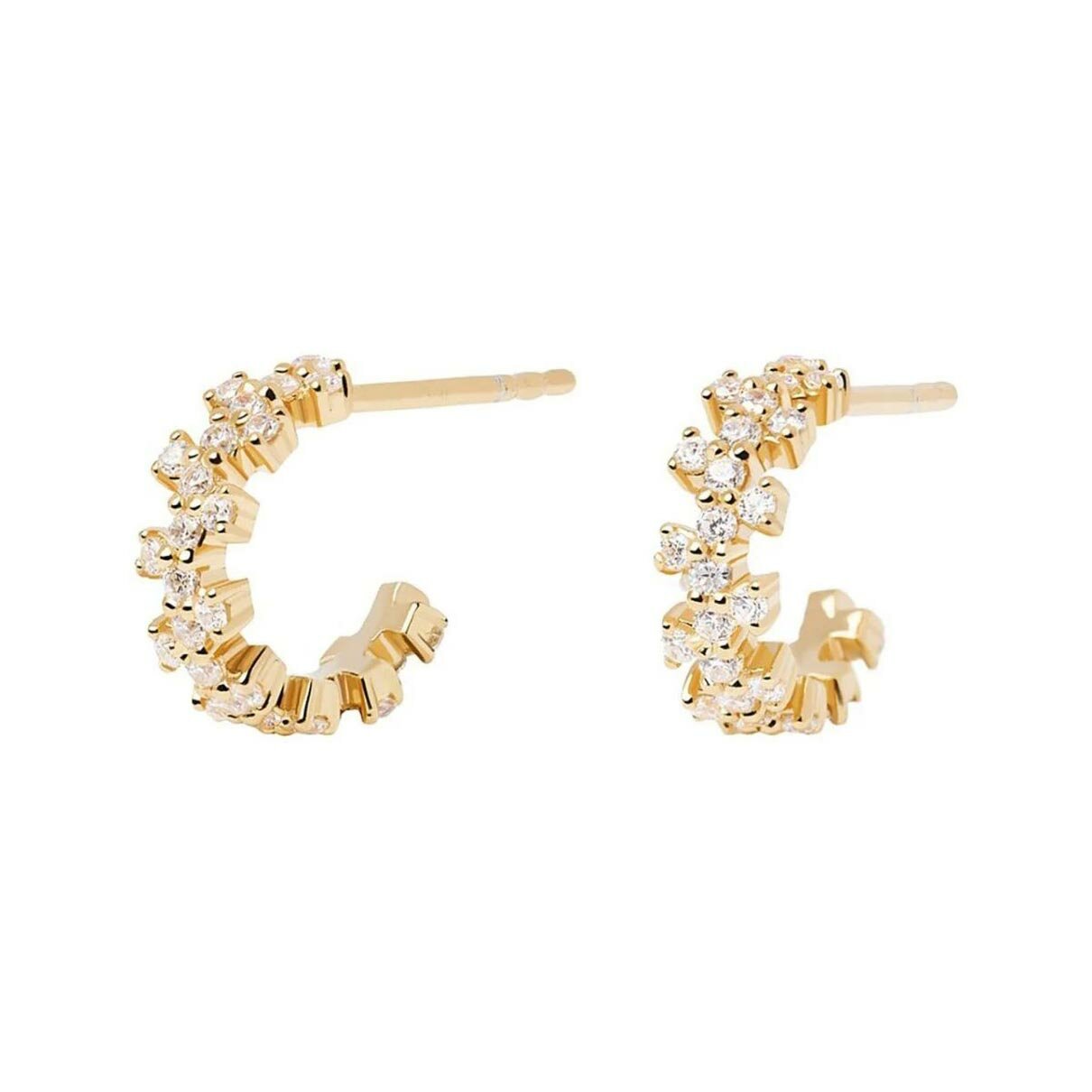 Серьги, серебро, 925 проба, золочение, фианит