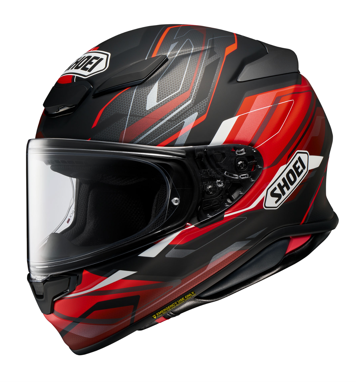 Мотошлем SHOEI NXR 2 CAPRICCIO (красно-черно-серый матовый, TC-1, S)