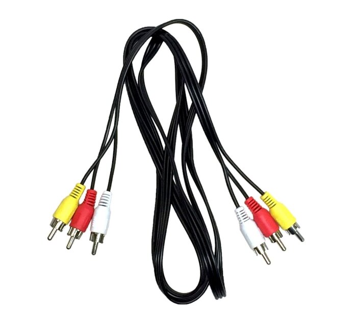 Кабель 3xRCA - 3xRCA 1.5м Jett 283-315 0932000750 ровные зубцы черный