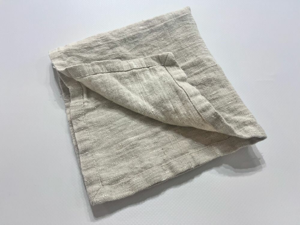 Салфетка на стол Linenmill Home Silver Linen, льняная, декоративный подгиб, 40x40 см
