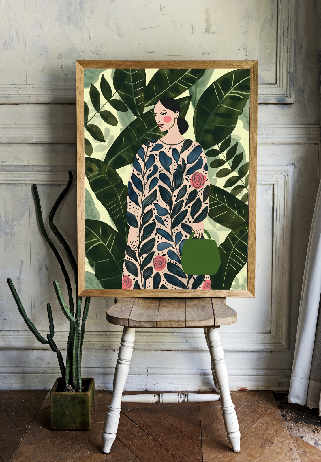 Постер "Девушка в гармонии с природой" 40x50 см в подарочном тубусе