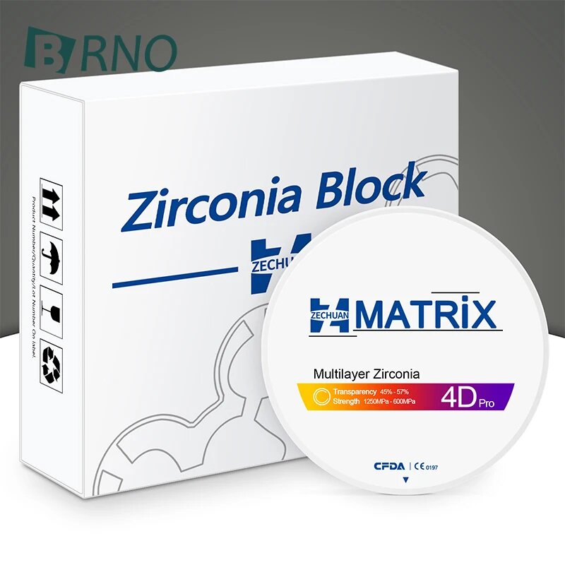 ZECHUAN 4D Pro 8-слойный циркониевый блок для стоматологии D98x14mm, BL2