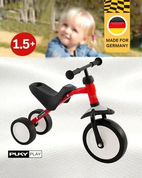 Беговел от 1 года трехколесный Pukymoto, красный