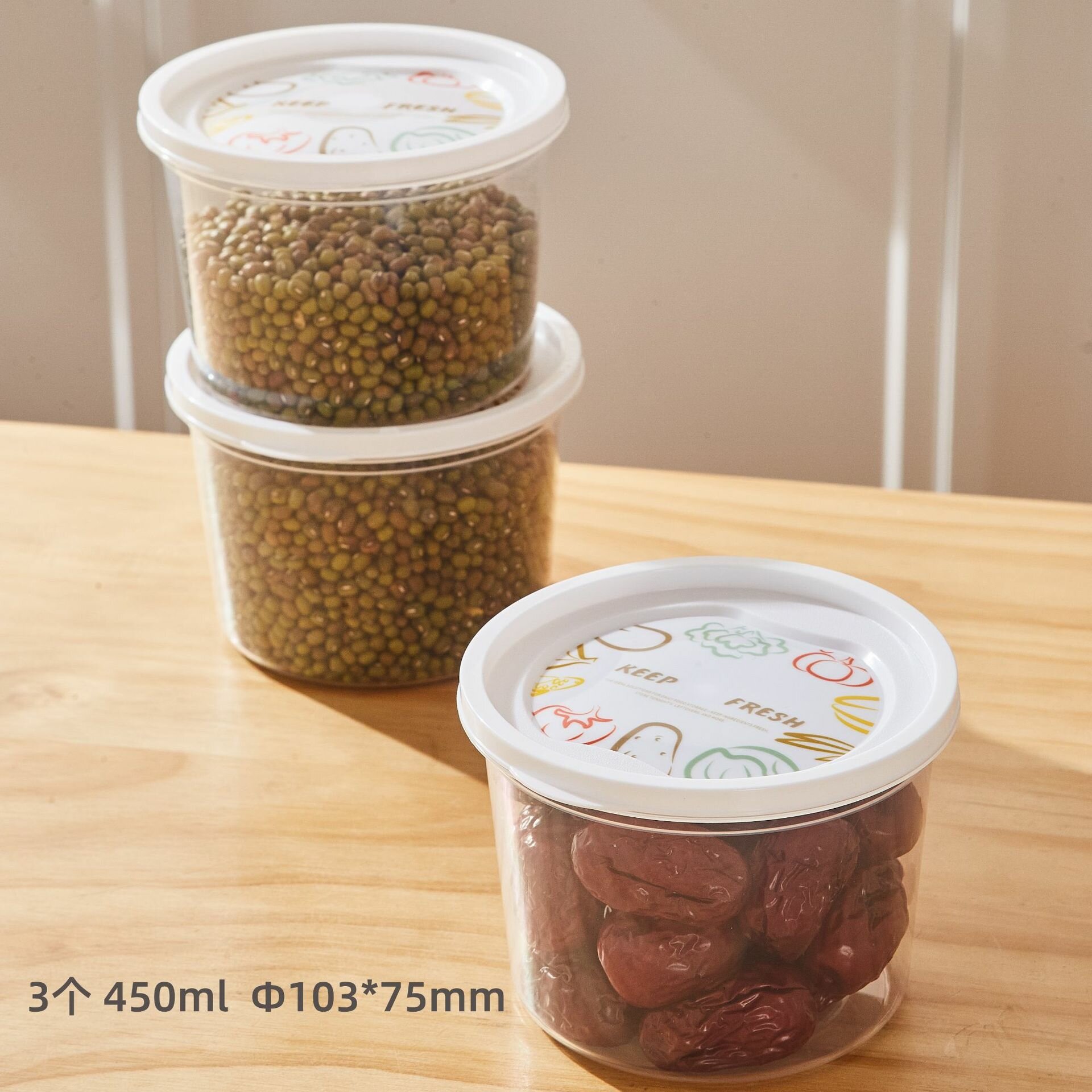 Пластиковый круглый ланч-бокс для еды, контейнер для хранения свежести, герметичный органайзер для холодильника, контейнер для хранения круп