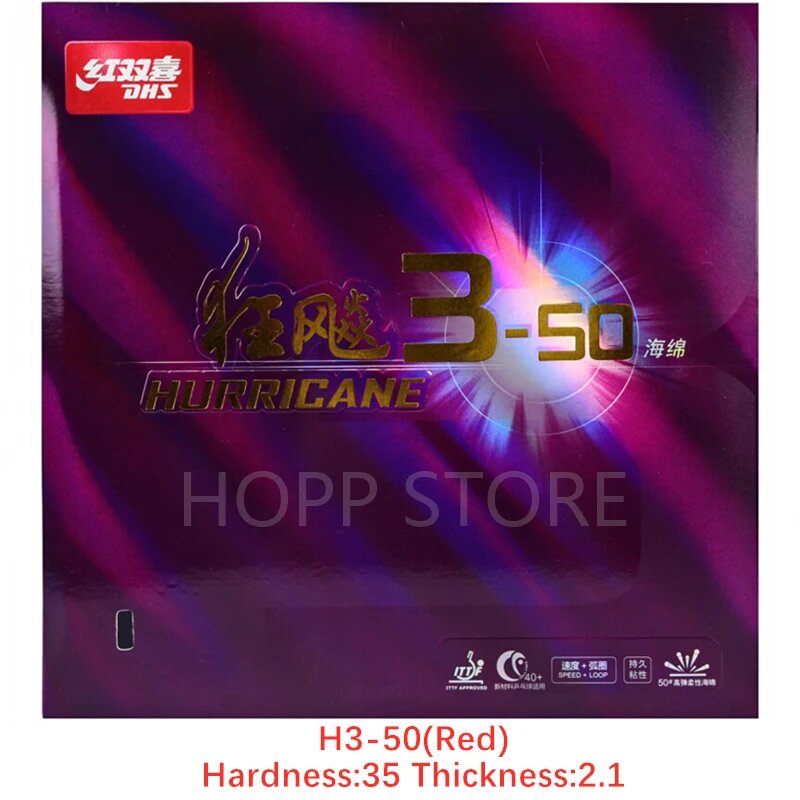 Резина для настольного тенниса DHS Hurricane 3-50 Red H35 T2.1