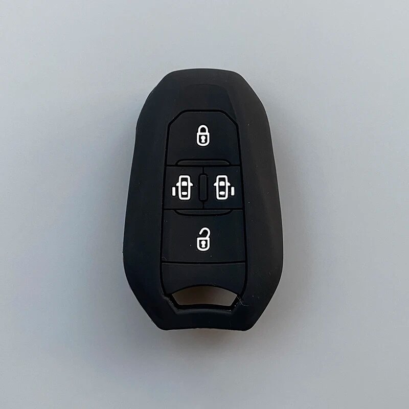 Силиконовый чехол для ключа Peugeot 2008/3008/5008, черный/белый