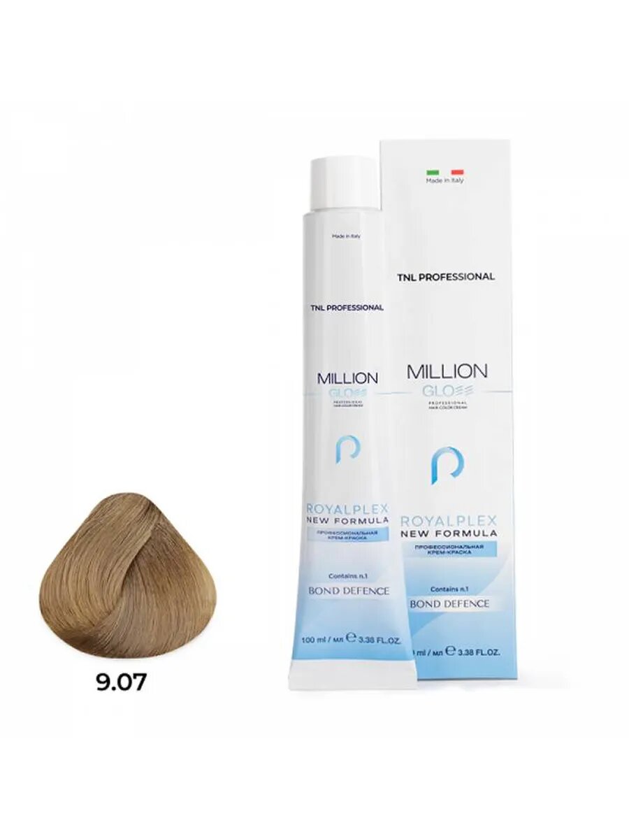 Крем-краска для волос TNL Professional Million Gloss оттенок 9.07