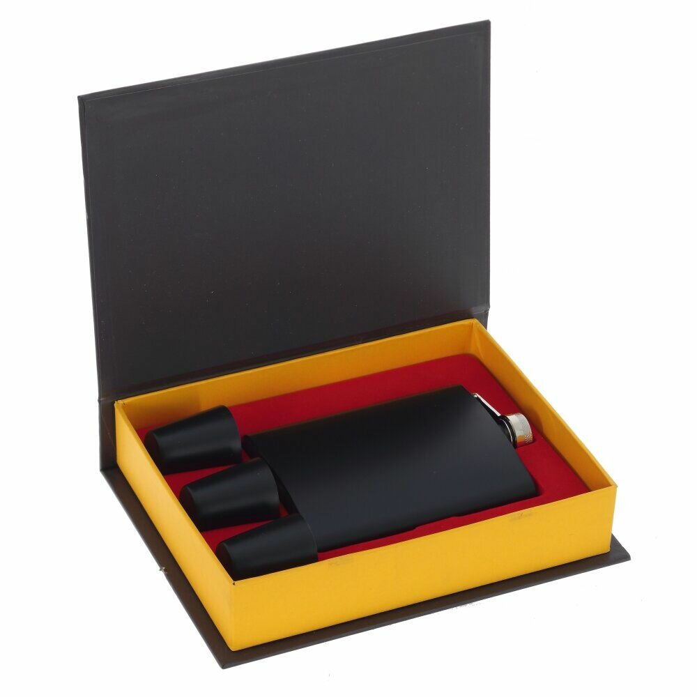 Подарочный набор "Книга охотника" из 4 предметов: фляжка 240 мл, 3 стопки 30 мл