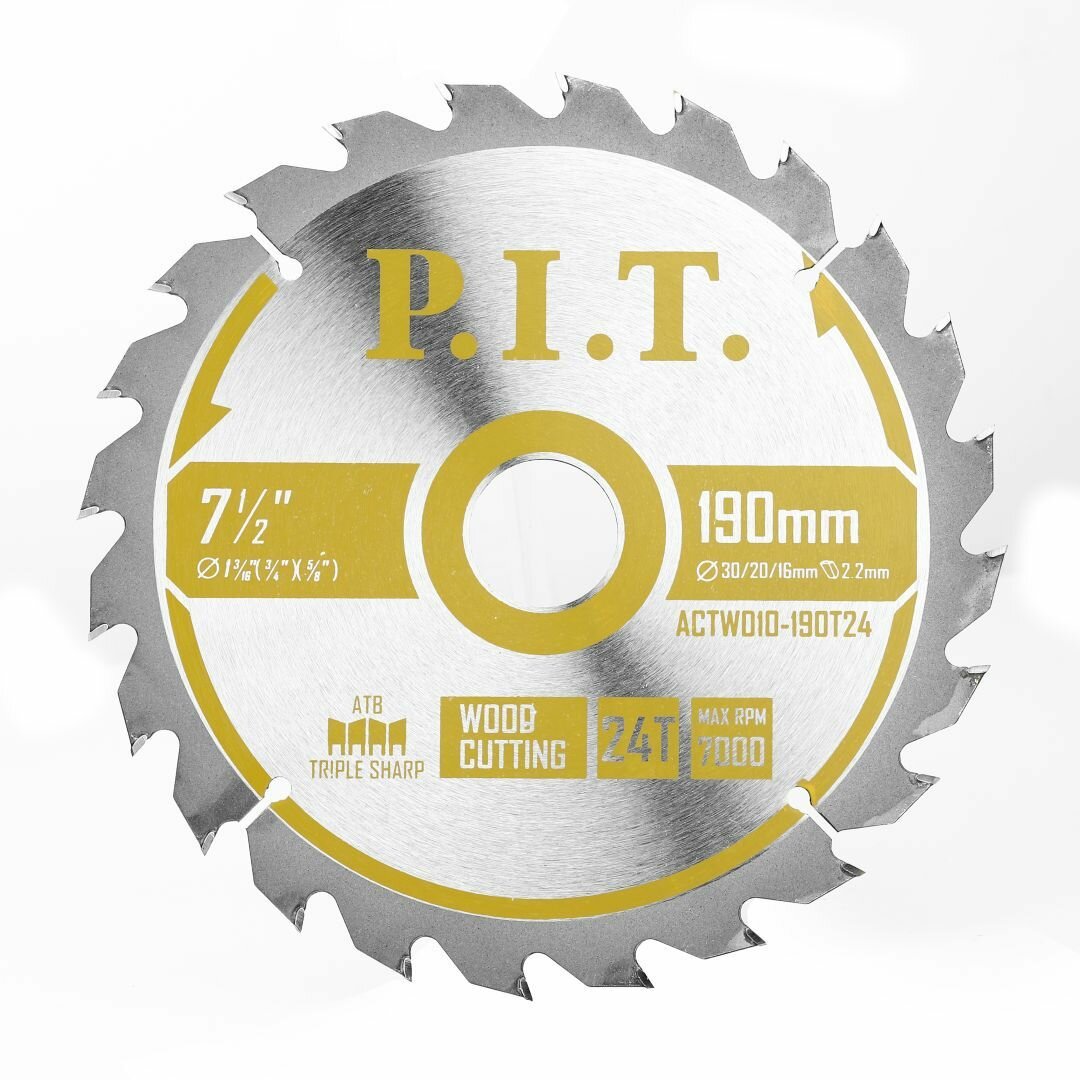 Диск пильный P.I.T. 190x30/20/16x1,4 мм 24T(ACTW10-190T24)