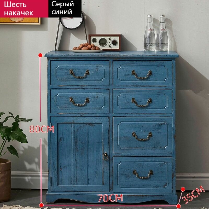 Комод из цельного дерева, простое хранение в стиле ретро, многослойный