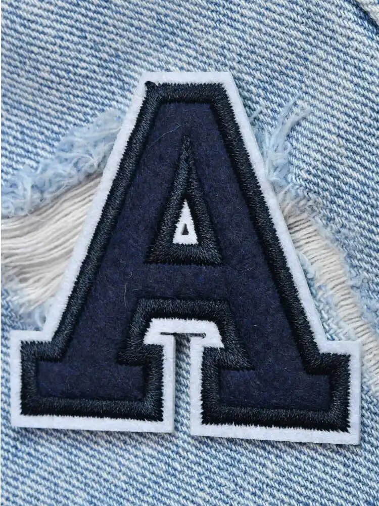 Темно-синие нашивки с буквами 5.5 см Темно-синий, A