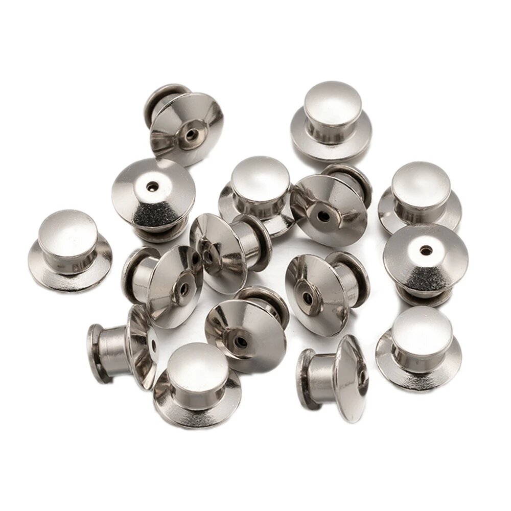 Металлические фиксирующие штифты для брошей 20 шт 10Pcs, Rhodium