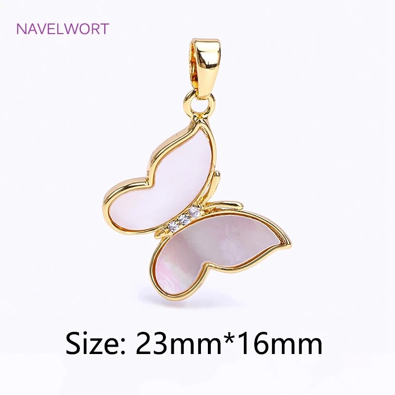 Подвеска NAVELWORT бабочка, 18K Gold Plated, 23*16 мм