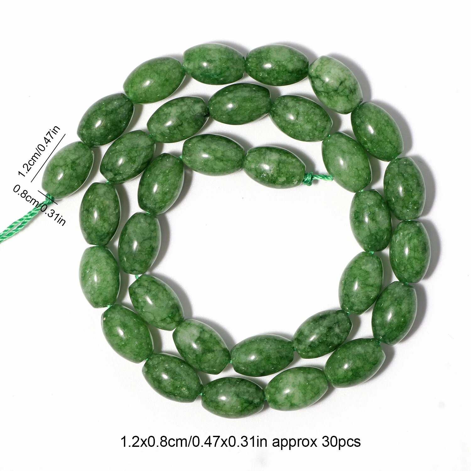 Натуральные камешки бусины турмалин морганит апатит нефрит 30 шт Изумрудный, Dark green jade