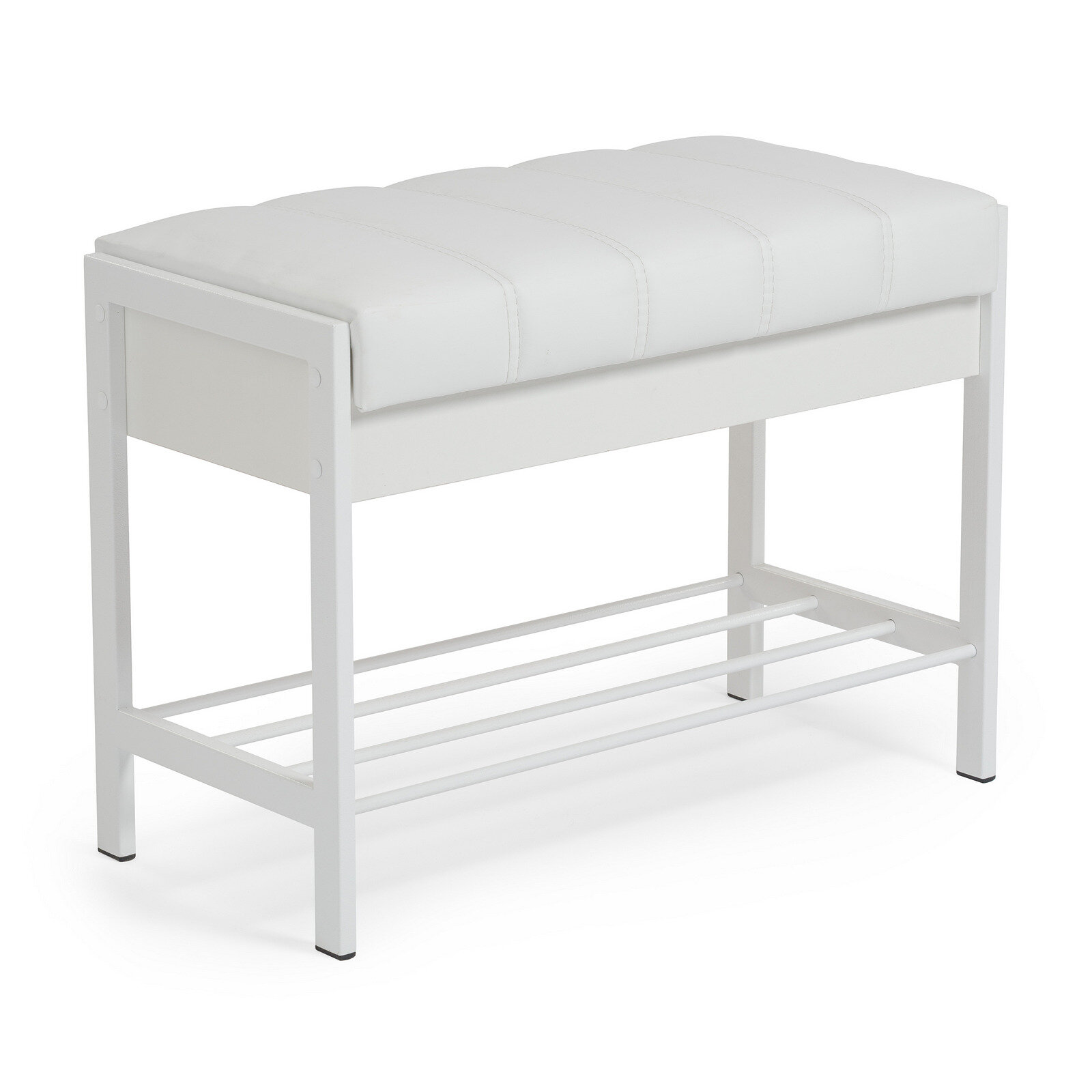 Обувница Глори-3, с сиденьем, цвет Белый, экокожа цвет белый