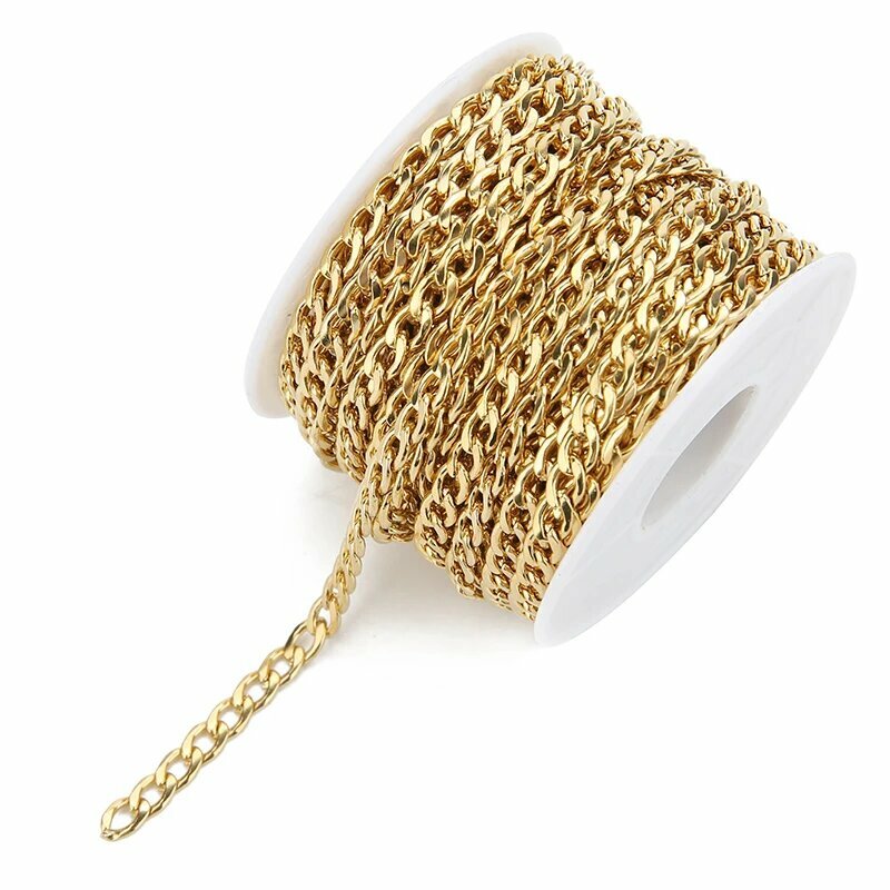 Кубинская цепочка из нержавеющей стали Semorilry 2 м 4,5 мм Gold 2meters