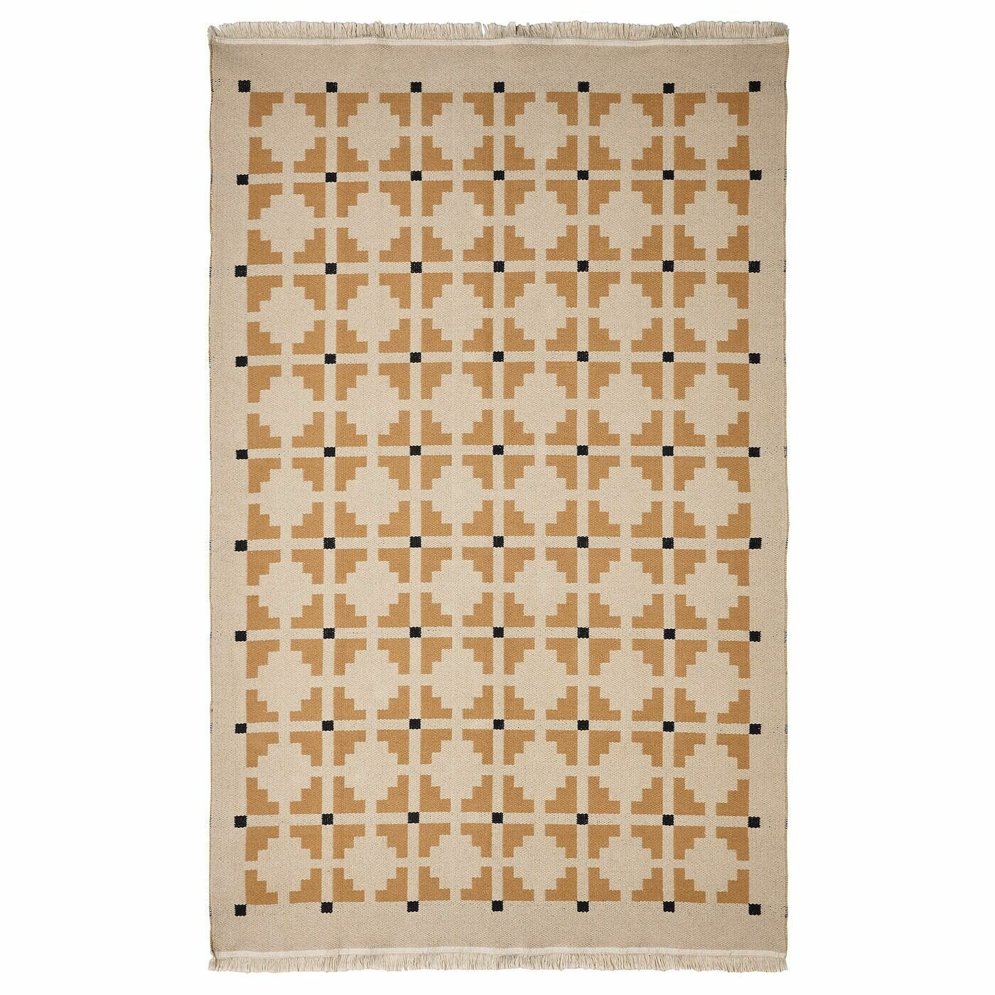 Плоский тканый ковер TELEGRAFLINJE IKEA 170x240 cm желто-бежевый 505.552.81