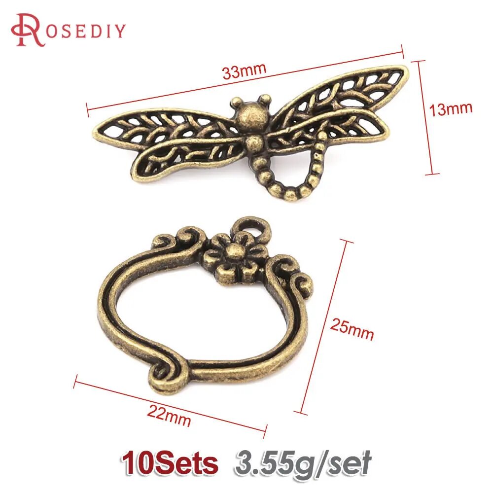 Комплекты фурнитуры для бижутерии Rosediy, цинковый сплав, 10 шт 26301-Antique Bronze