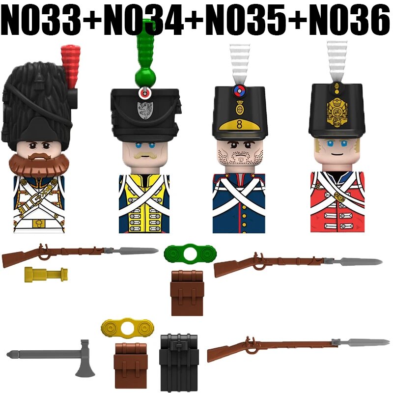 BRICKPANDA Военные солдаты N033-N036, 4шт