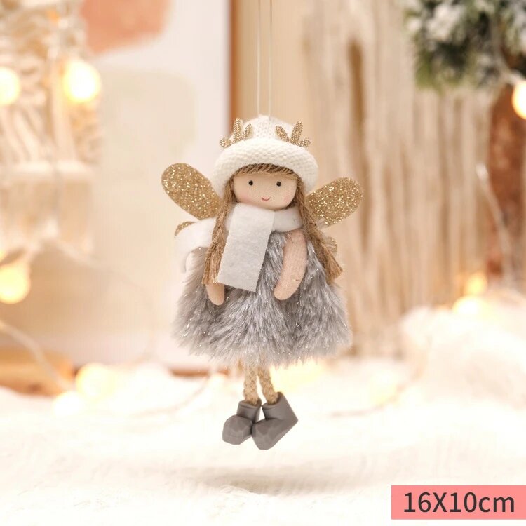 Плюшевая кукла-ангел Рождественское украшение Бежевый, 21-016-grey