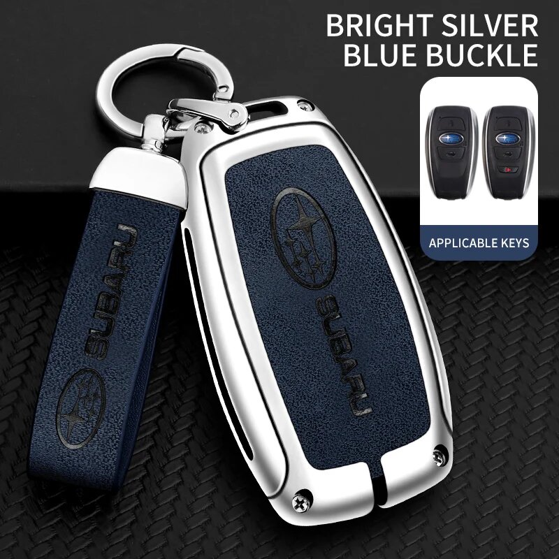 Автомобильный чехол для ключей из цинкового сплава, сумка для Subaru Brz Wrx Xv Gun Silver Blue