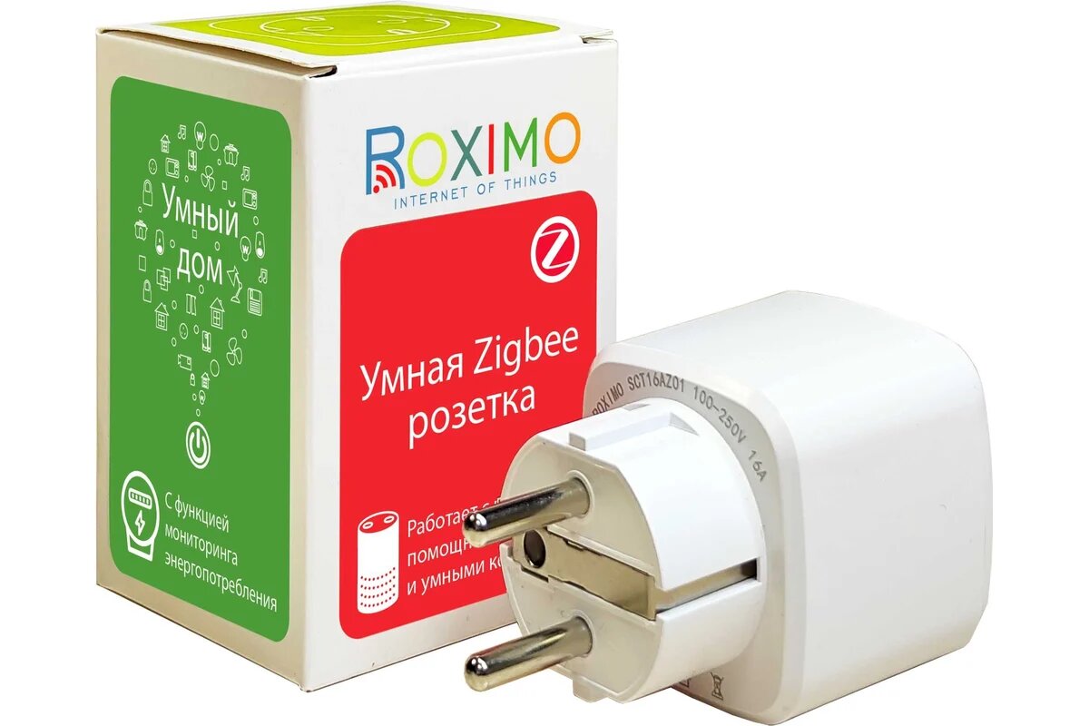 Roximo умная Zigbee розетка SCT16AZ01 с мониторингом энергопотребления для умного дома