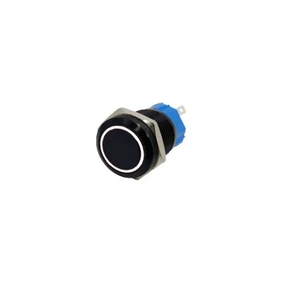 Кнопочный переключатель 19mm, белый LED, 3-6V(5V), фиксированный