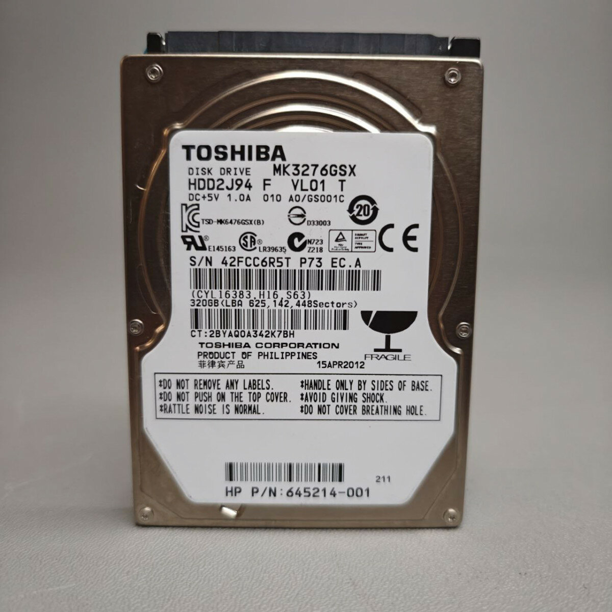 Жесткий диск Toshiba MK3276GSX 320Gb 5400 SATAII 2,5" HDD