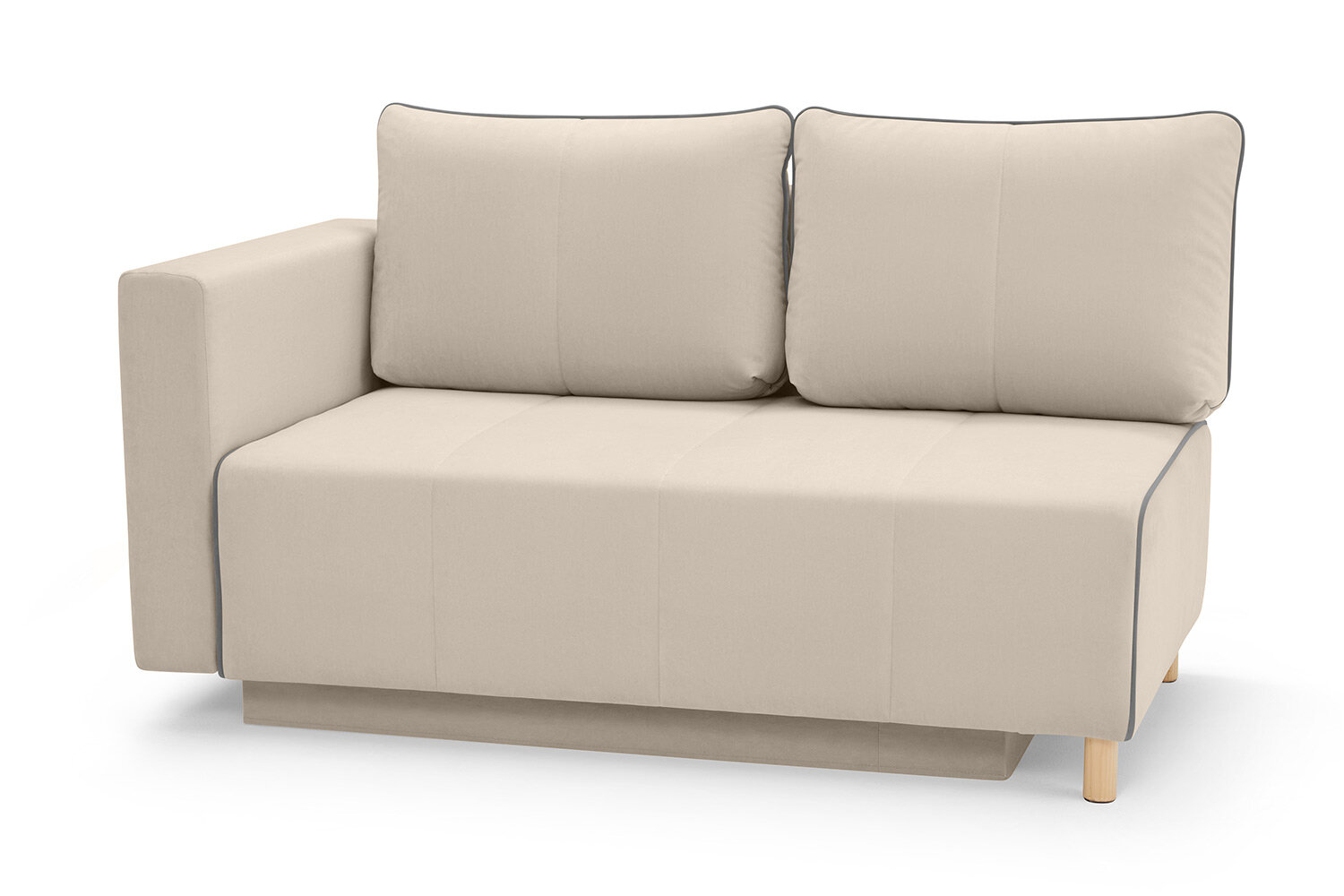Диван-кушетка SCANDICA Вигго прямой, 147х85х83 см, еврокнижка, цвет песочный
