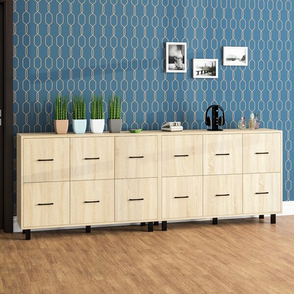 Комод РВК 127-1204 12-ть выдвижных ящика, цвет дуб сонома, 240,8х37,4х87 см