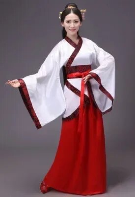 Женский винтажный ханьфу Hanfu комплект XXL, 4-white red