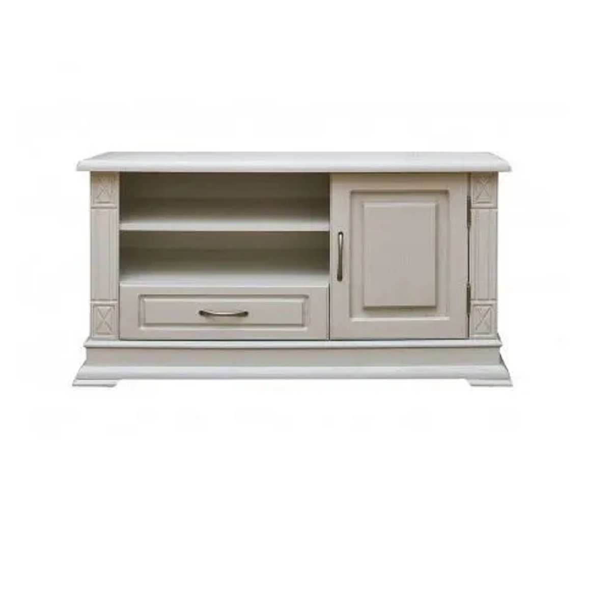 Тумба под телевизор Верди PREMIUM 016 из массива сосны 120х40х65 см, Белый.