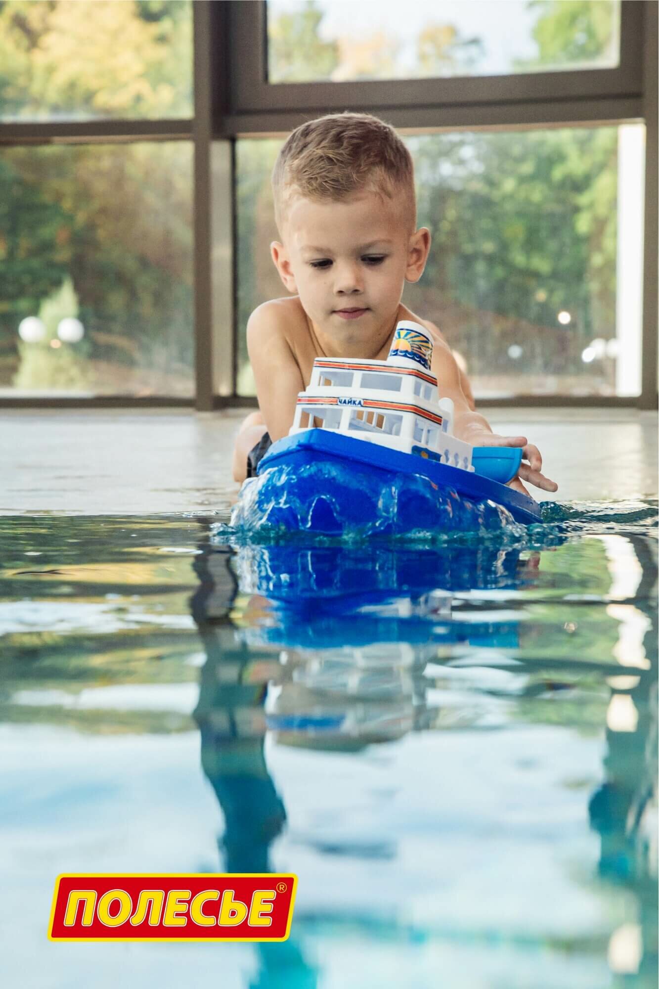 Корабль Полесье "Чайка", водный транспорт, пластик, от 3 лет, синий