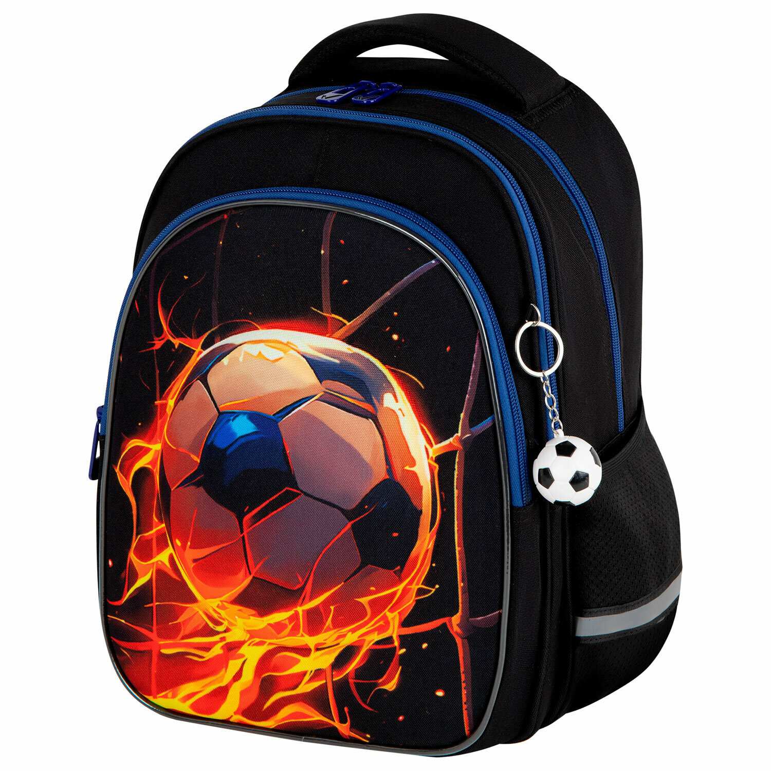Brauberg Рюкзак Optima 2 отделения с брелоком Burning ball 3D-панель 273158