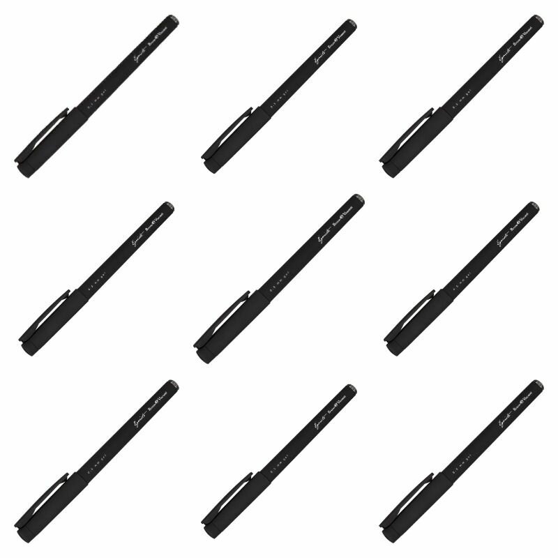 Bruno Visconti Ручка гелевая Egoiste Black, неавтоматическая 0,5мм, синяя, 9 шт.