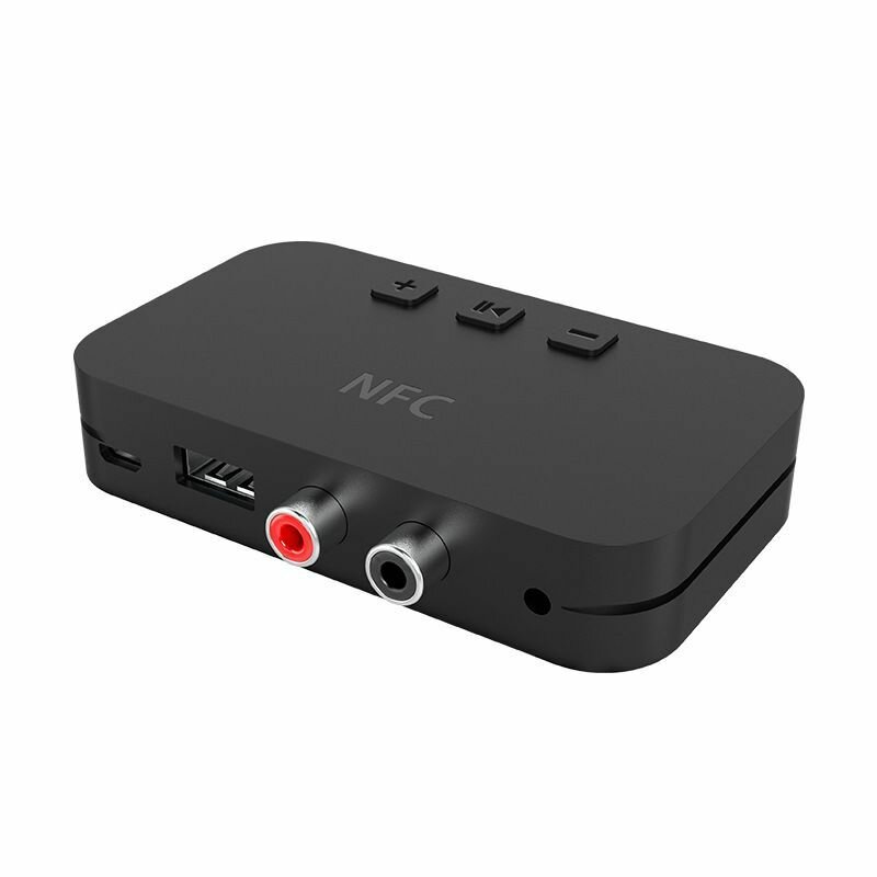 Аудио адаптер NFC Bluetooth 5.0 / Bluetooth-адаптер(Черный) разъемом RCA USB, с портом A2DP AUX 3,5 мм