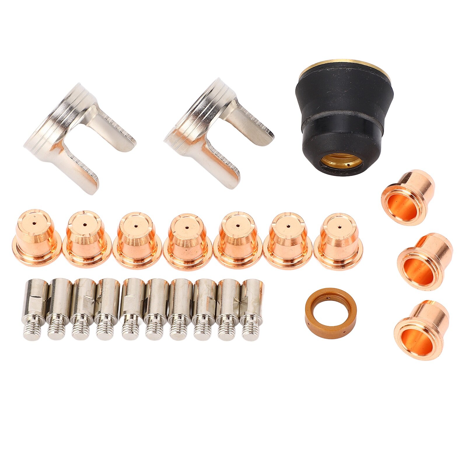 24 шт. комплект наконечников для плазменной резки, расходные материалы для IPT‑60, PT‑60, IPT‑40, защитная крышка электрода резака, стойка, завихрительное кольцо