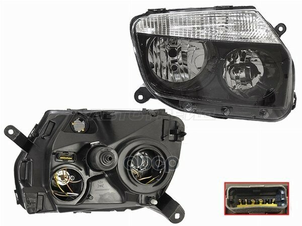 Фара Renault Duster 10-15 (Справа/ Чёрная) Sat арт. ST-551-1186R-LDEM2