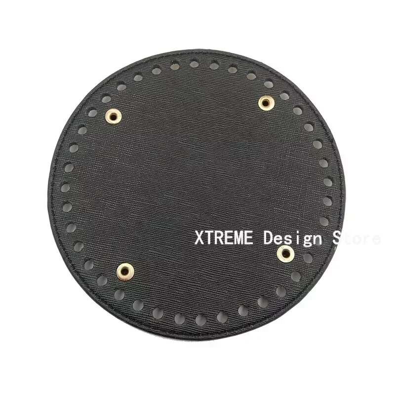 Быстрая доставка, круглое дно для вязаной сумки, аксессуары из искусственной кожи, дно Черный, black